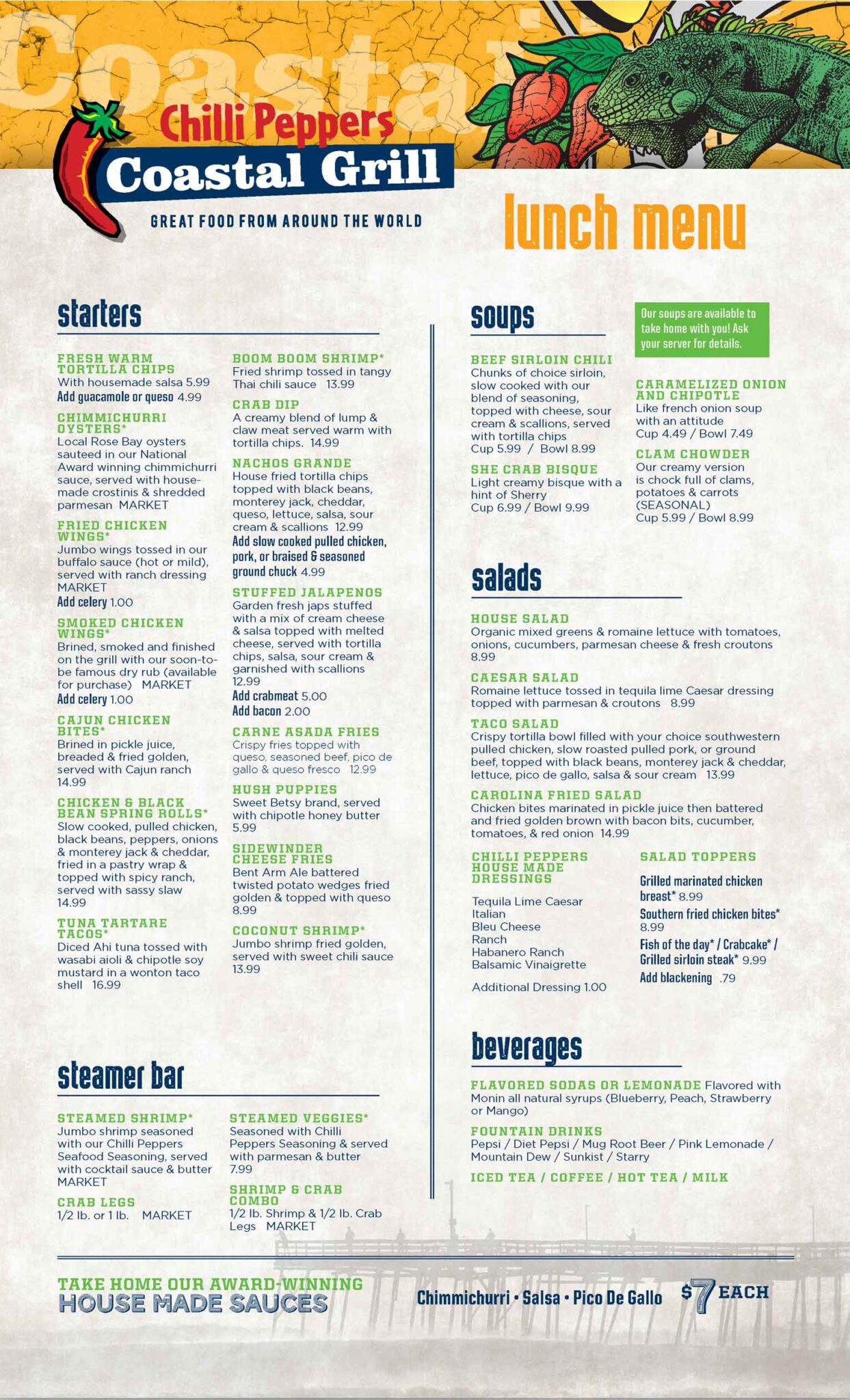 Menus | Chilli Peppers Coastal Grill